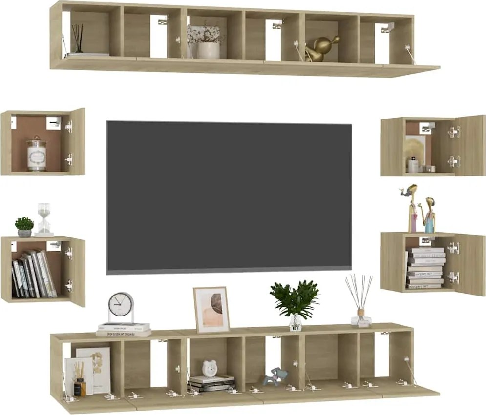 10dílný set TV skříněk dub sonoma kompozitní dřevo 3078962