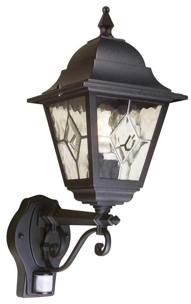 Venkovní černá lucerna s čidlem Elstead NORFOLK/47 cm