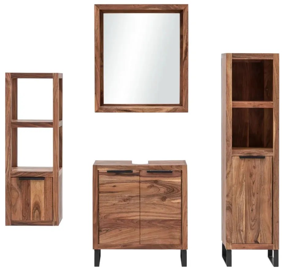 furniture-nabytek.cz - Sada koupelnového nábytku Sidora light z akácie, lakované, hnědé