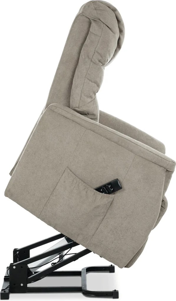 Elektrické polohovací TV křeslo SAGA - béžová látka