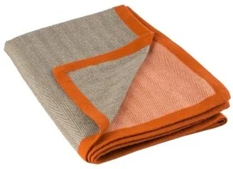 BALMUIR Vlněná deka z alpaky FIRENZE 130 x 180 cm orange/grey