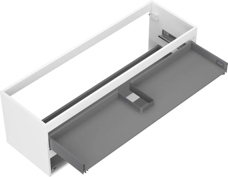 Mexen Box-A, závěsná skříňka, 140 cm, 2 zásuvky, bílá matná, 91AX0-1400-470-2-01