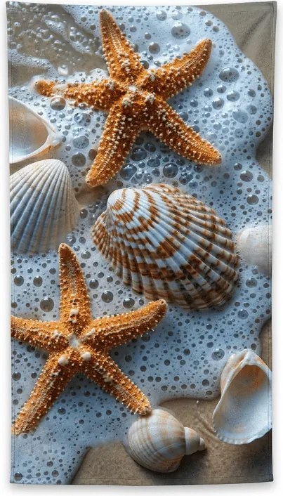 Rychleschnoucí plážová osuška SEA STARS barevná 70 x 140 cm, 100% mikrovlákno