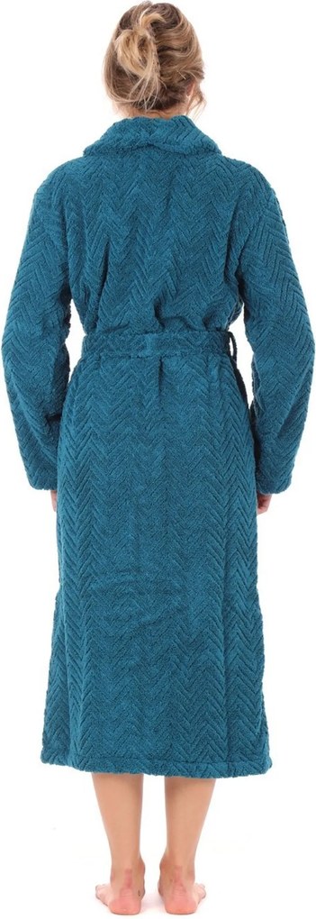 Bavlněný župan Athena s límcem petrolejová 21 16 6430 unisex - S
