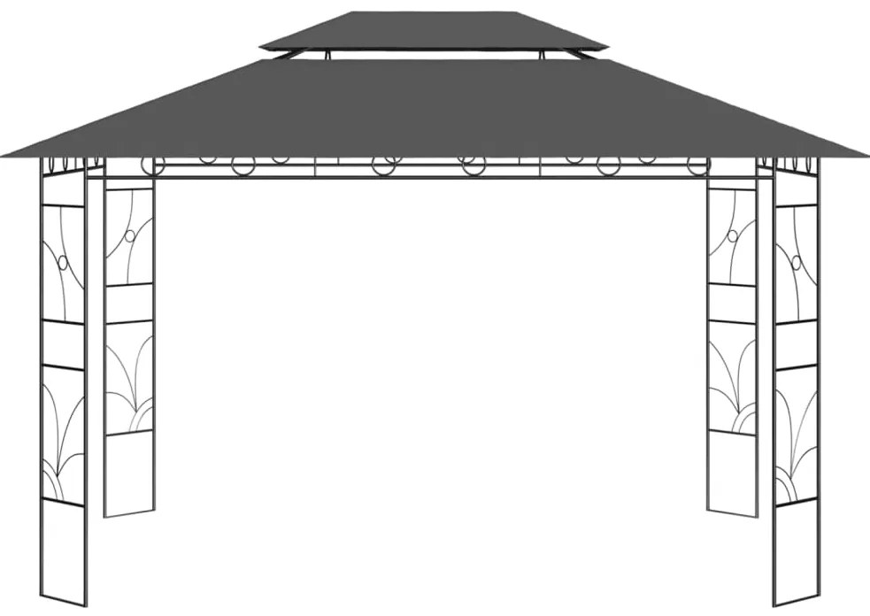 vidaXL Marketos Altán 4 x 3 x 2,7 m antracitový 160 g/m²