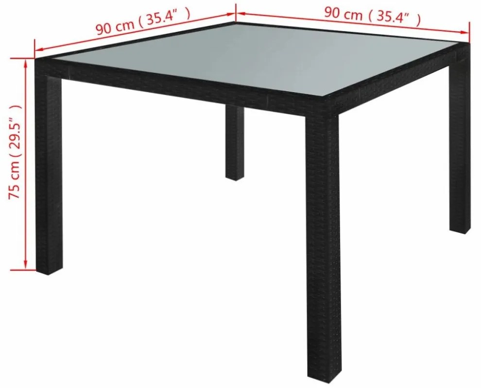 Zahradní jídelní set 5 ks polyratan