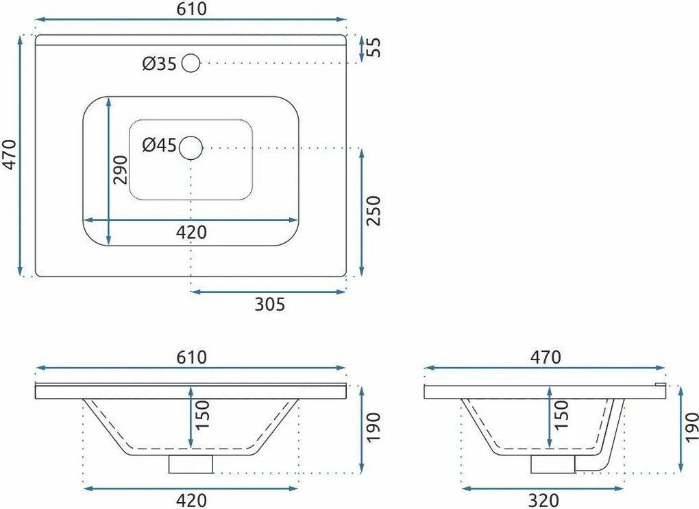 Rea Mario, sada koupelnového nábytku s umyvadlem 60cm, bílá matná, REA-M0005