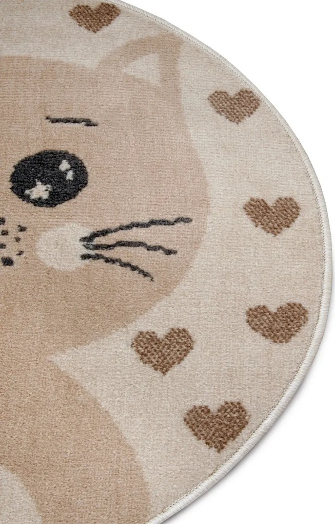 Dětský koberec Adventures 105963 Cream Beige kruh