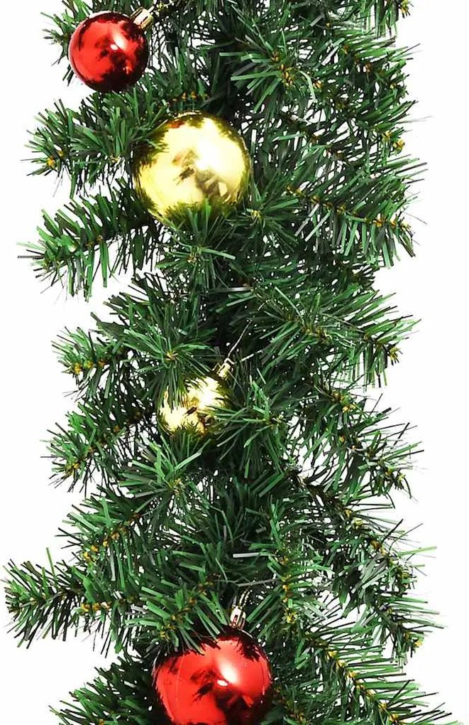 Vánoční girlanda ozdobená baňkami a LED světýlky 5 m 246406