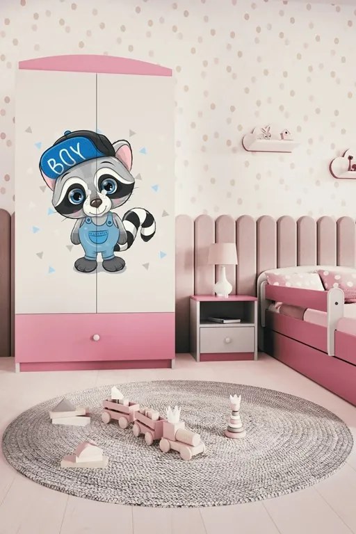 Dětská skříň Babydreams 90 cm mýval růžová