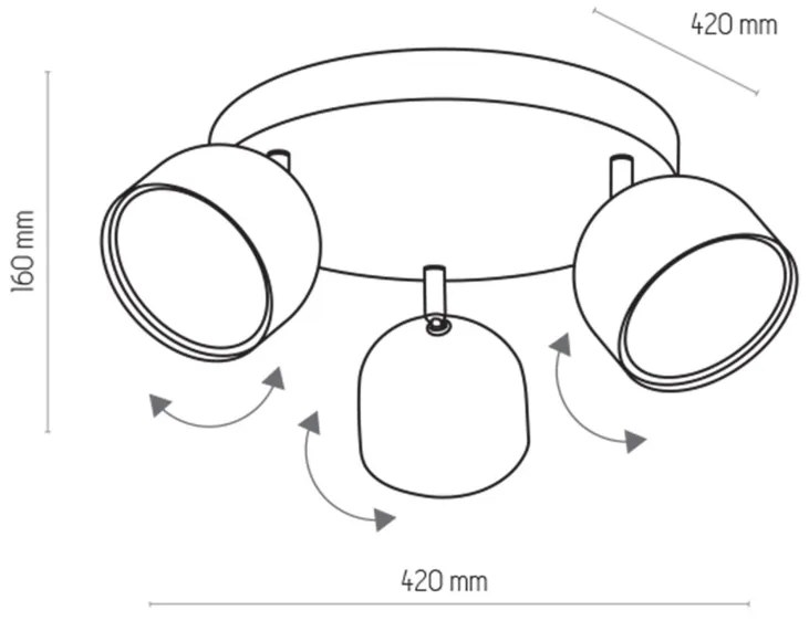 TK LIGHTING Bodový lustr - ALTEA 3423, Ø 42 cm, 230V/12W/3xGU10 AR111, černá