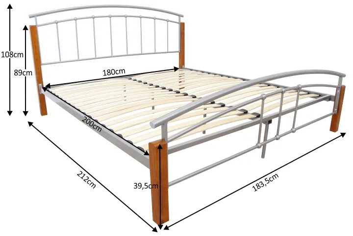 Manželská postel 180 cm Malbrua (s roštem). 752921