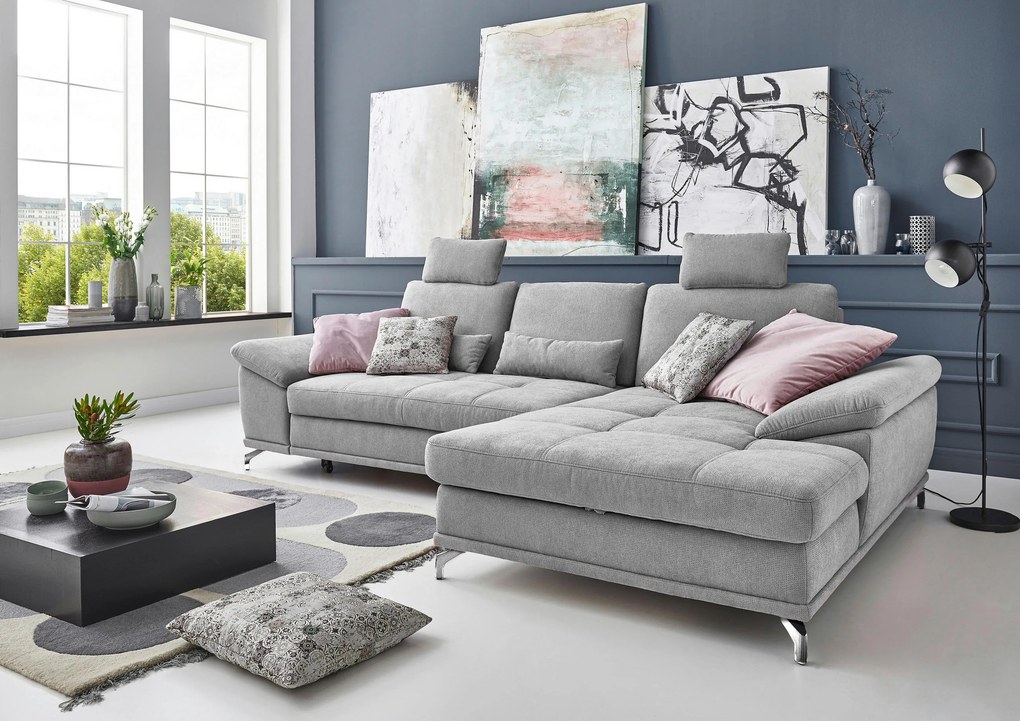 XXXLutz ROHOVÁ SEDAČKA, textil, barvy stříbra Sit & More - Sedací soupravy - 000144005519