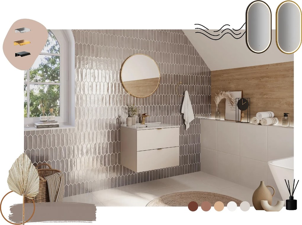 Comad Koupelnová skříňka pod umyvadlo Dalia Cashmere 80 kašmír mat
