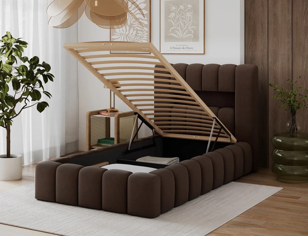 Postel Lamica 90x200 + Dřevěný rám/Standardní zdvih/kontejner