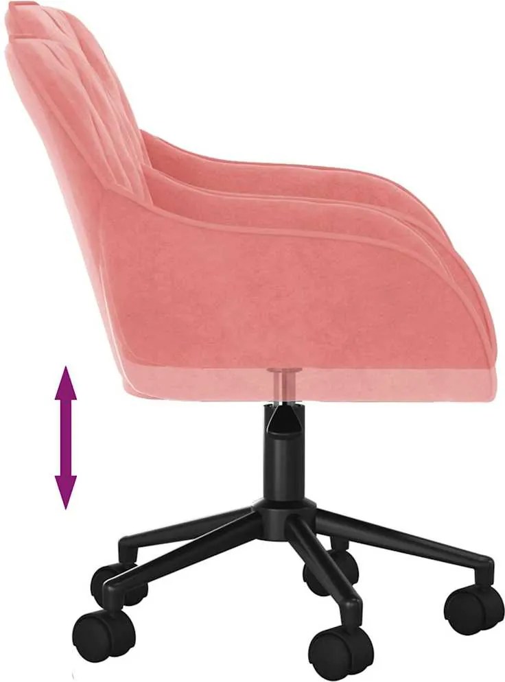 Otočné jídelní židle 2 ks růžové samet 3103425