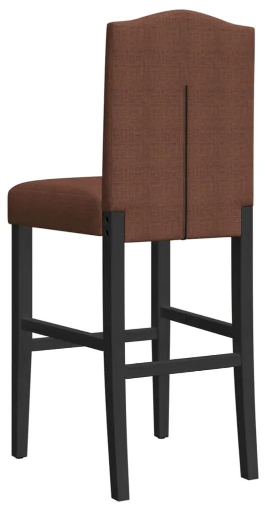 Barové židle 2 ks masivní kaučukové dřevo a textil