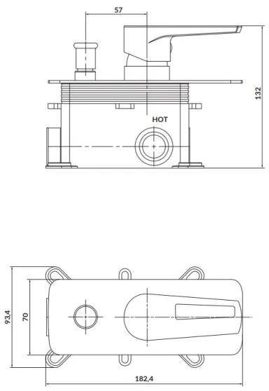 Cersanit S951-342-Sprchová baterie pro podomítkovou instalaci MILLE lesklý chrom