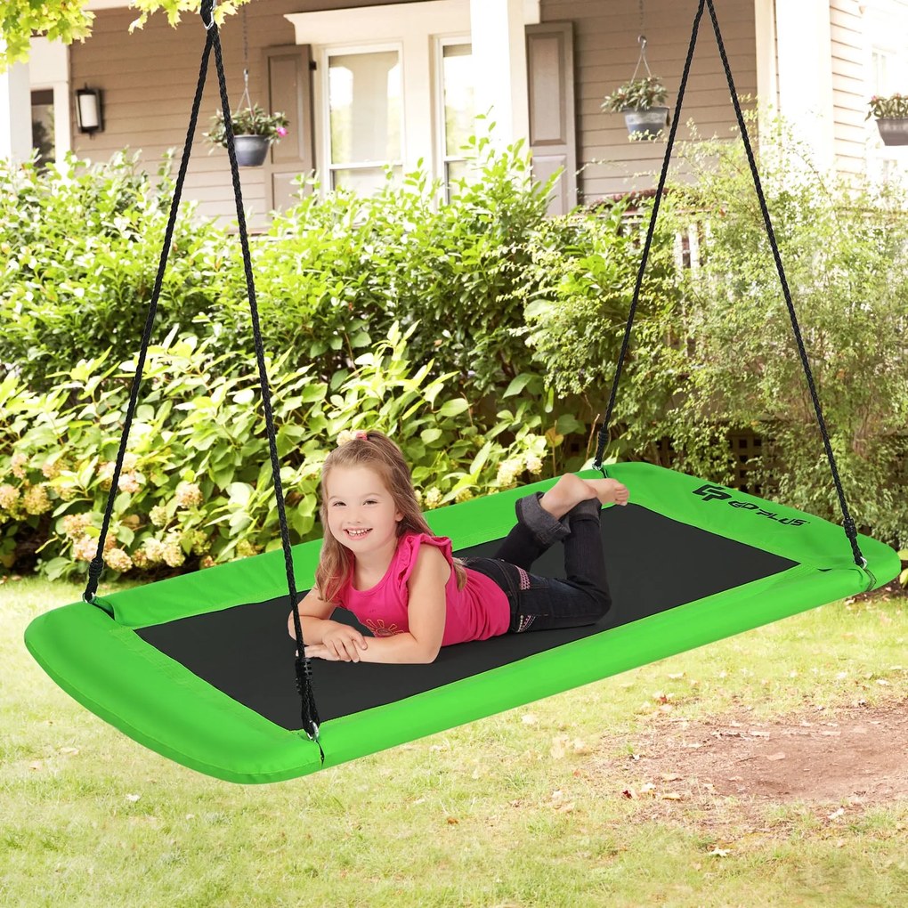Costway Houpačka na strom hnízdo houpačka 100-180 cm nastavitelné lano vnitřní