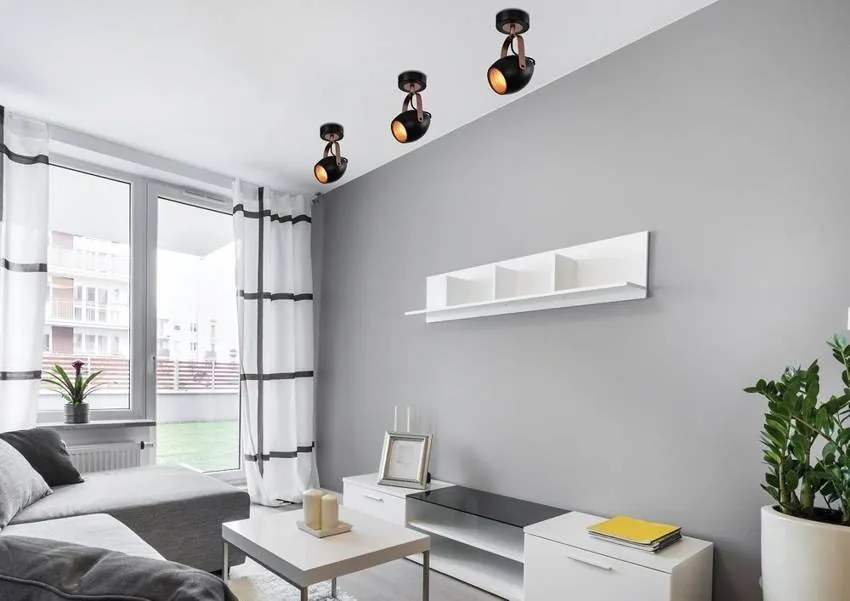 Černo-měděné stropnínástěnné svítidlo Anica pro žárovku E14  - Candellux
