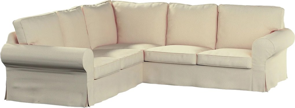 Potah na pohovku IKEA Ektorp rohová barva krémová látka lesklé, pletený vzor