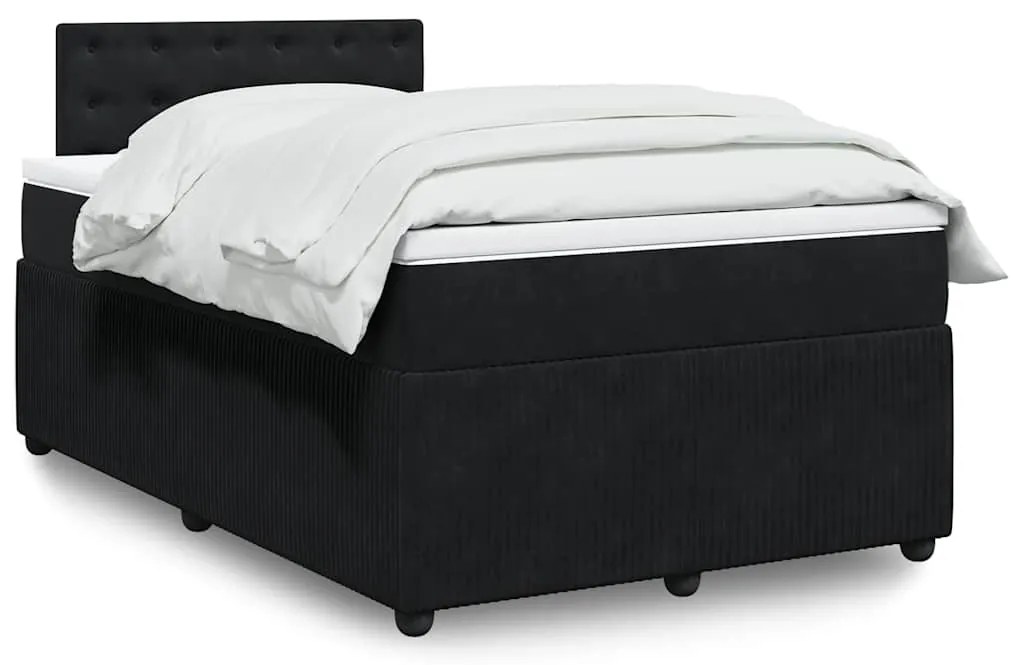 Box spring postel s matrací černá 120 x 190 cm samet 3290000