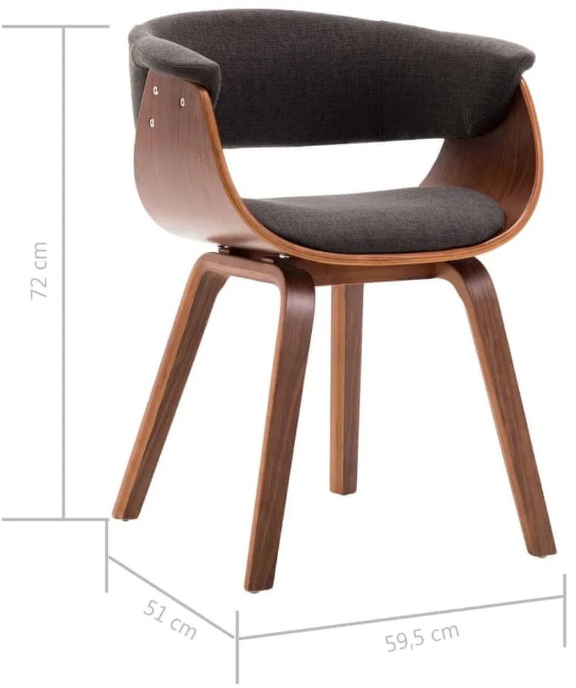 Petromila Jídelní židle 4 ks šedé ohýbané dřevo a textil