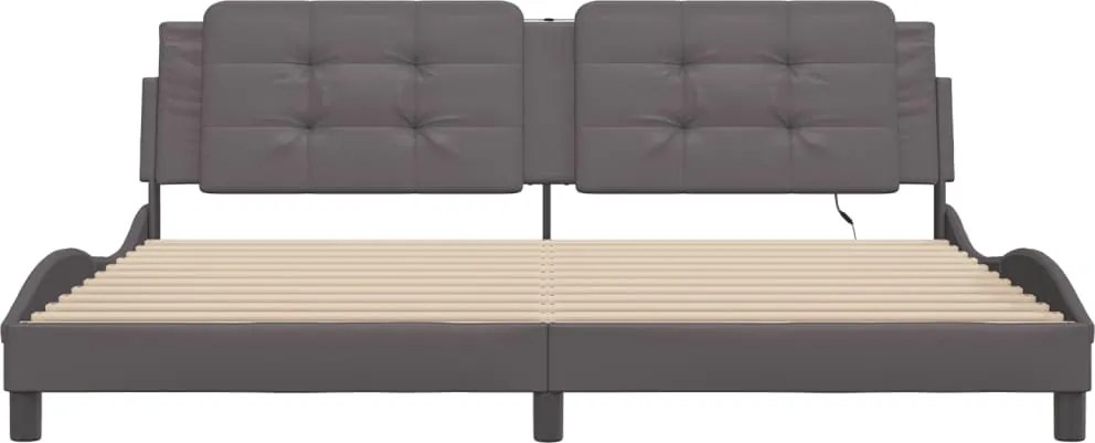 Rám postele s LED bez matrace Zadar šedý 200 x 200 cm 3214134
