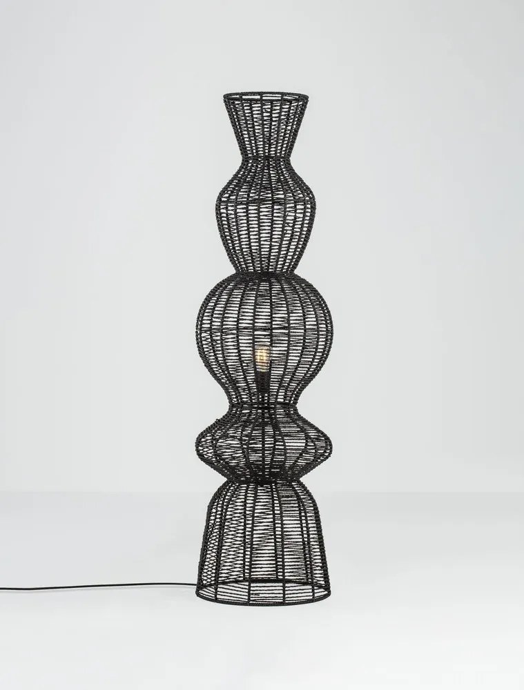 Matně černá provazová stojací lampa (výška 136 cm) Breena – Nova Luce