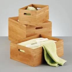 Úložný box, bambus, 30x20x14cm