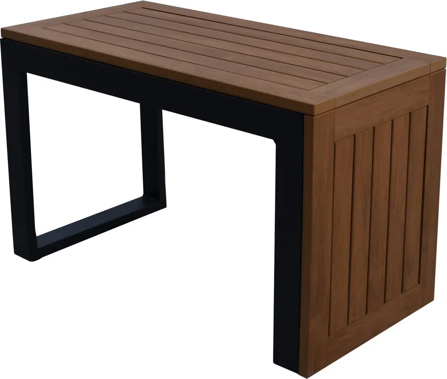 Zahradní set NOREVIA - polywood, hliník, látka, šedá / hnědá
