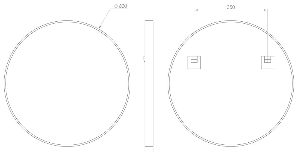 Sapho Sapho, NOTION kulaté zrcadlo v rámu, ø 60cm, zlatá mat, NT600G