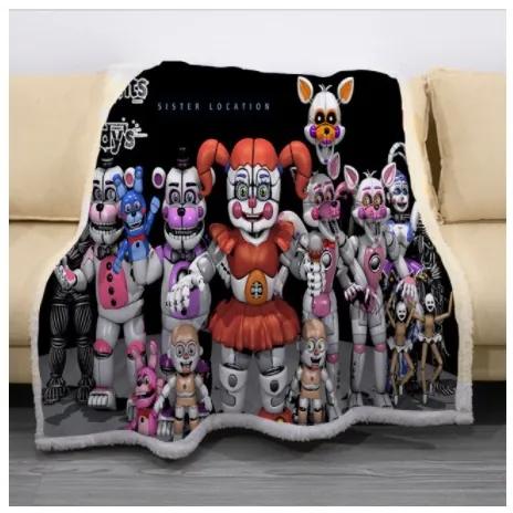 Plyšová deka s 3D potiskem Five Nights at Freddys Variace: 29, Velikost: 130 x 150 cm