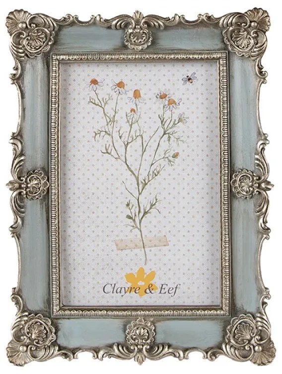 Modro-stříbrný fotorámeček Francisca – 10x15 cm
