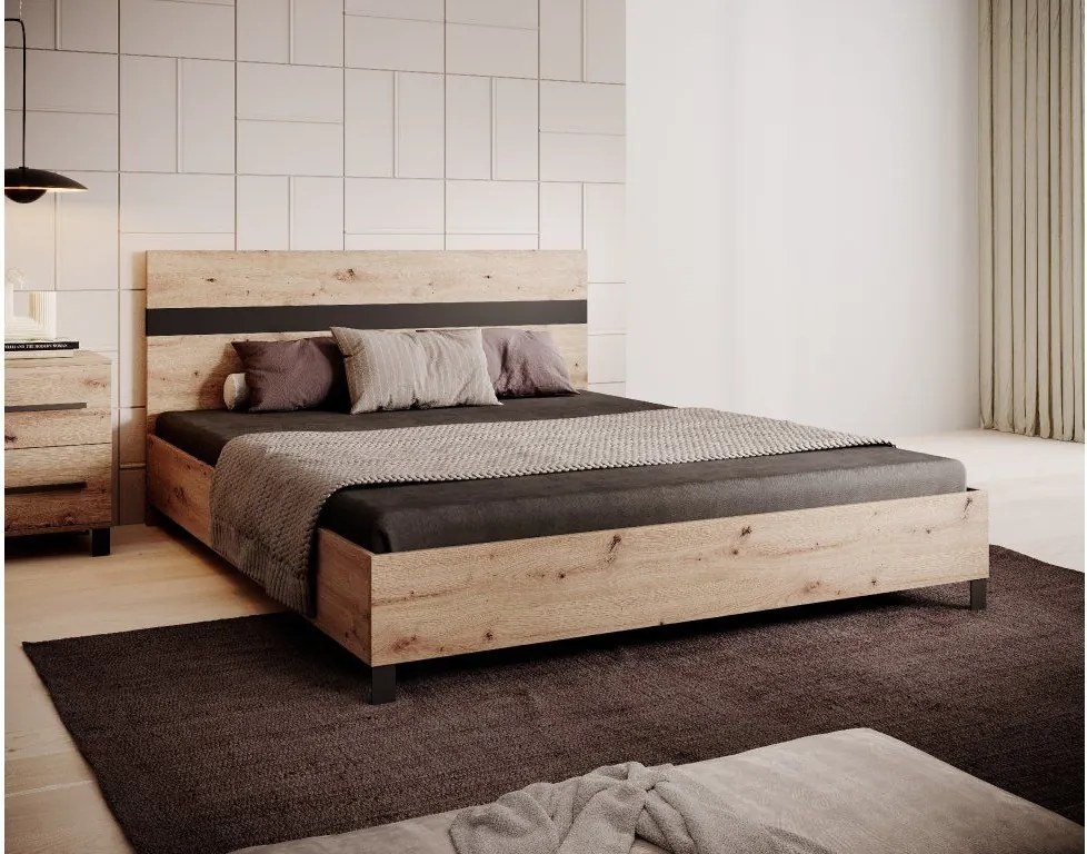 ADRK Furniture Dvoulůžková postel s roštem MALEN ADRK-B-MAL-165-A
