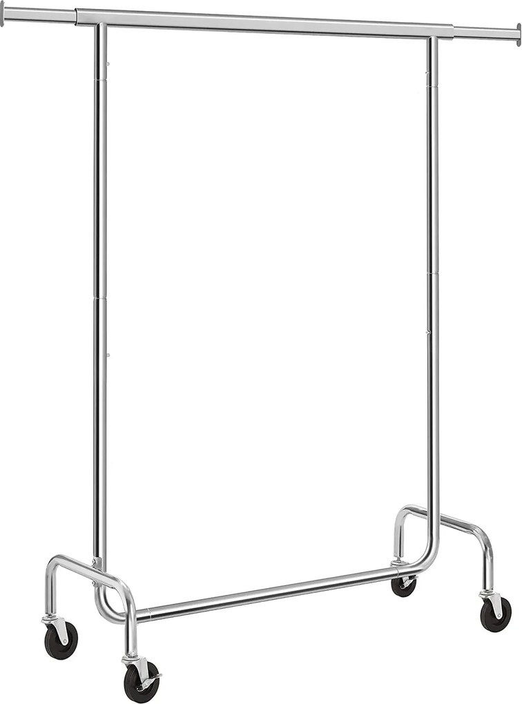 Stojan na oblečení z kovu s vysokou nosností na kolečkách, nosnost do 130 kg, délka 110-150 cm