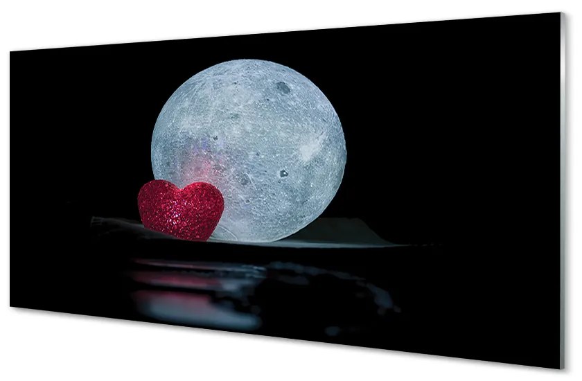 Obraz na skle Srdcem Měsíce 125x50 cm