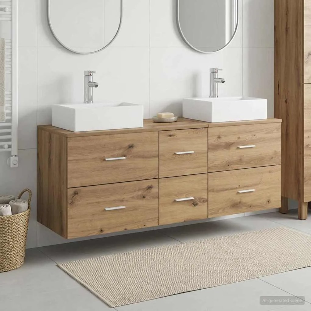 Sada koupelnových skříněk 3 ks Dub artisan 49,5 x 41 x 62,5 cm 3405850