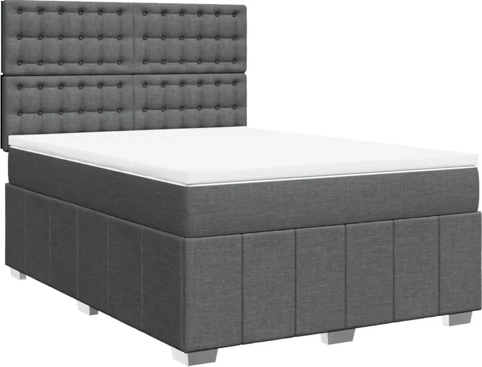 Box spring postel s matrací tmavě šedá 140x200 cm textil 3294006