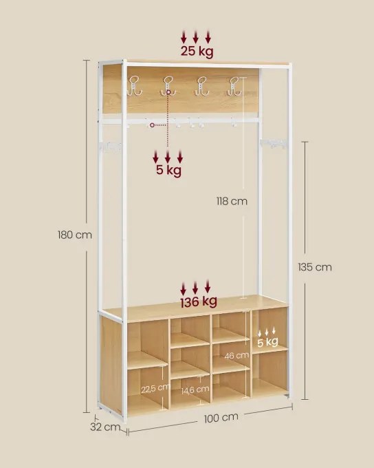 Věšák na kabáty s botníkem HSR432YA01
