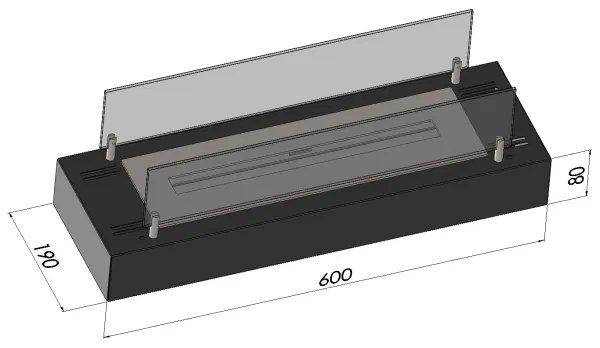 InFire - BIO krb 8x60 cm 3kW černá