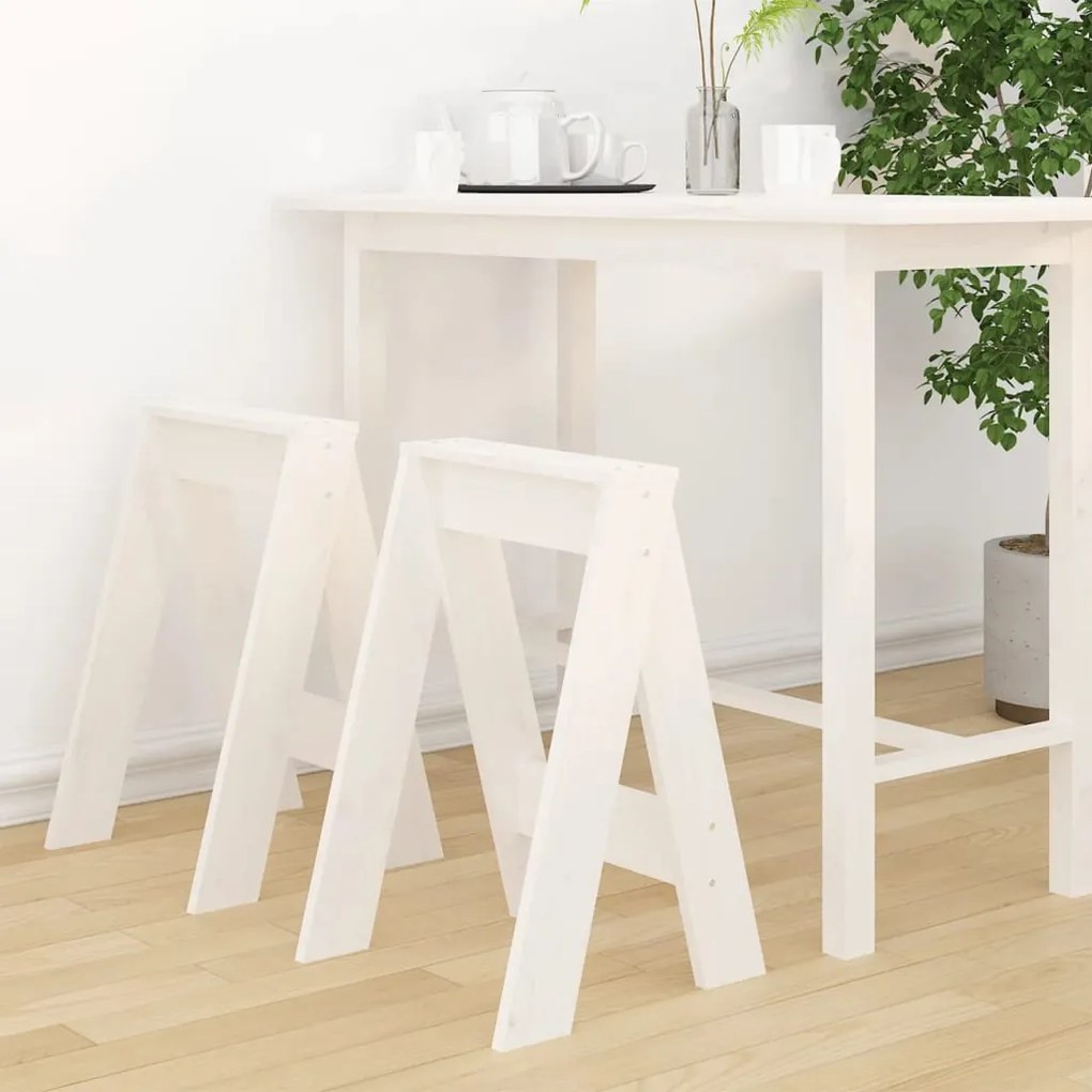 Stoličky 2 ks bílé 40x40x60 cm masivní borové dřevo - Default Title