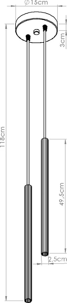 Závěsné svítidlo Arche, 2x černé kovové stínítko,