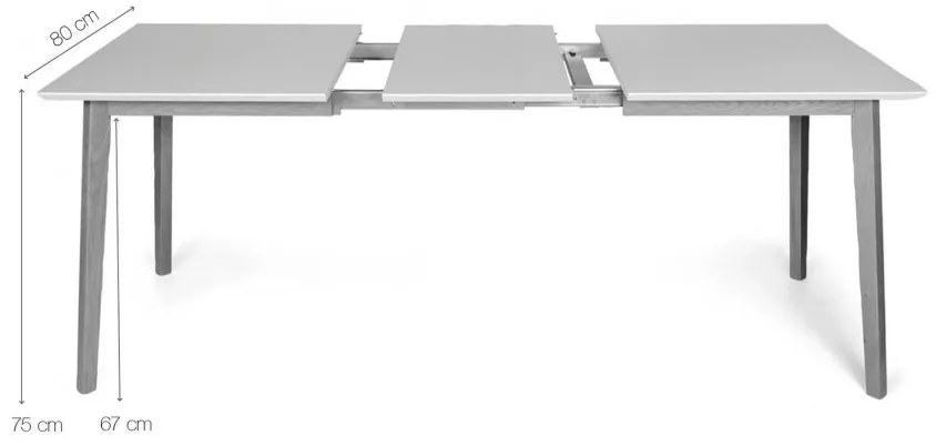 Rozkládací jídelní stůl masiv buk Vega 140/185x80
