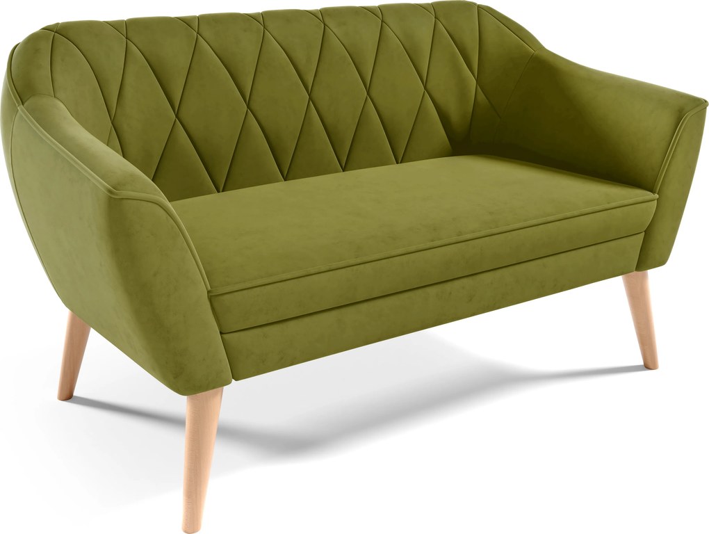 Eka Pohovka PRIME, 140 cm Látka Velutto: Světle hnědá (Velutto 03), Výběr nohou: Bílé