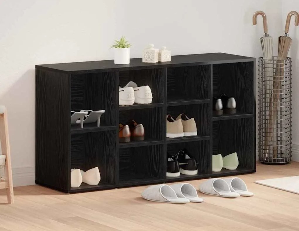 vidaXL Lavička na boty 103 x 30 x 54,5 cm Kompozitní dřevo [875160] Barva: Černý dub