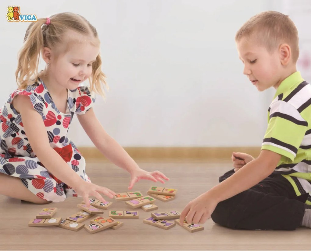 VIGA DŘEVO Hra domino domácí zvířátka *SPOLEČENSKÉ HRY* 596224
