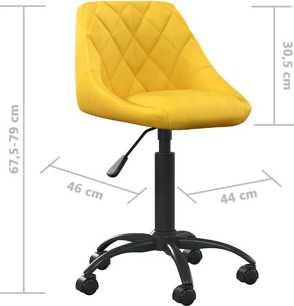 Kancelářská židle hořčicově žlutá samet 3088853