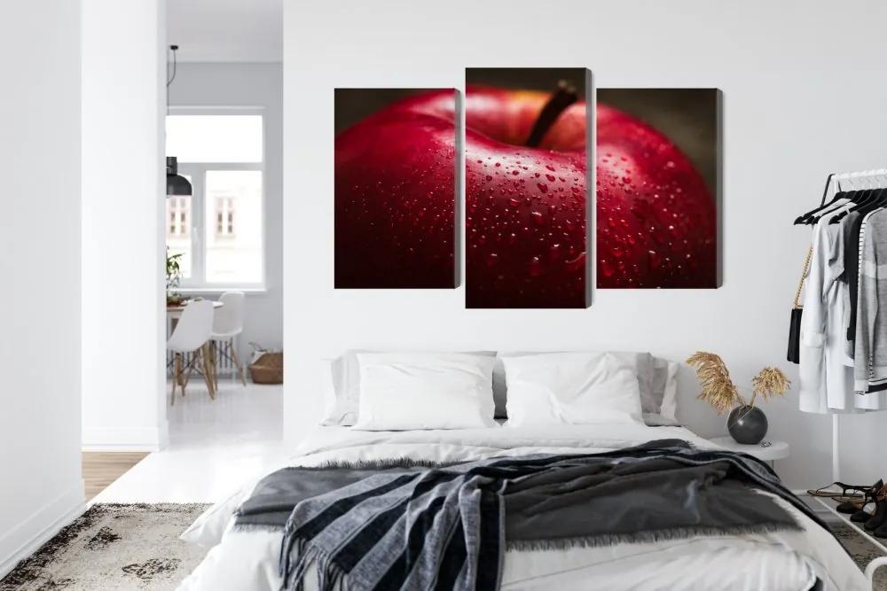Vícedílný obraz Červené Jablko V Makro Měřítku Nedostatek Nedostatek Přírodní plátno 180x120