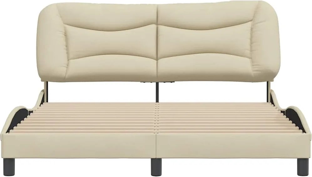 Rám postele bez matrace Hvar krémový 160 x 200 cm textil 3207784